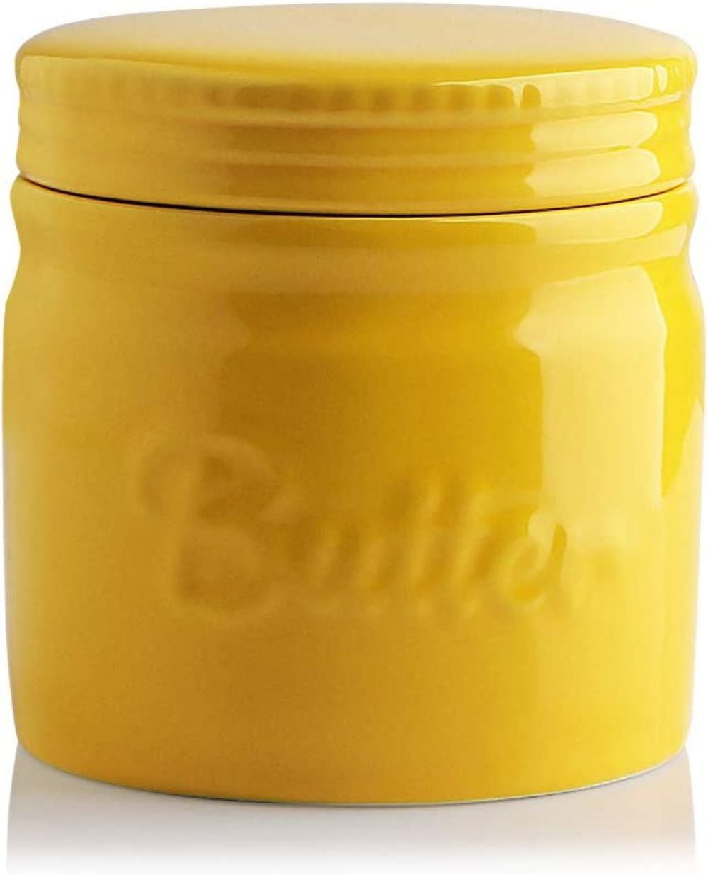 SWEEJAR Porcelain Butter Keeper Crock, French Butter Dish with Water ...