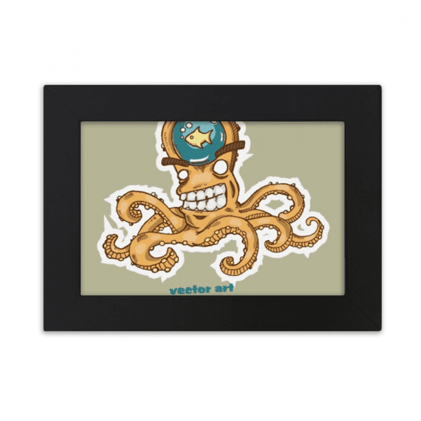 Orange Octopus Marine Life Pattern Desktop Photo Frame Ornaments ...