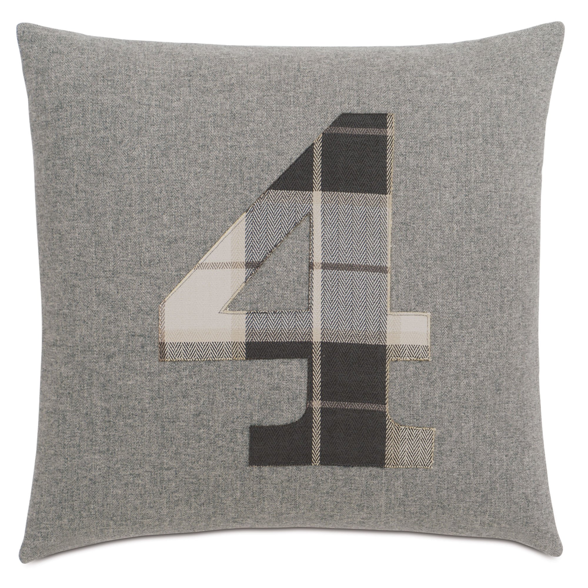 Solid Number "4" Laser Cut Appliqué Decorative Pillow 20" x 20 ...