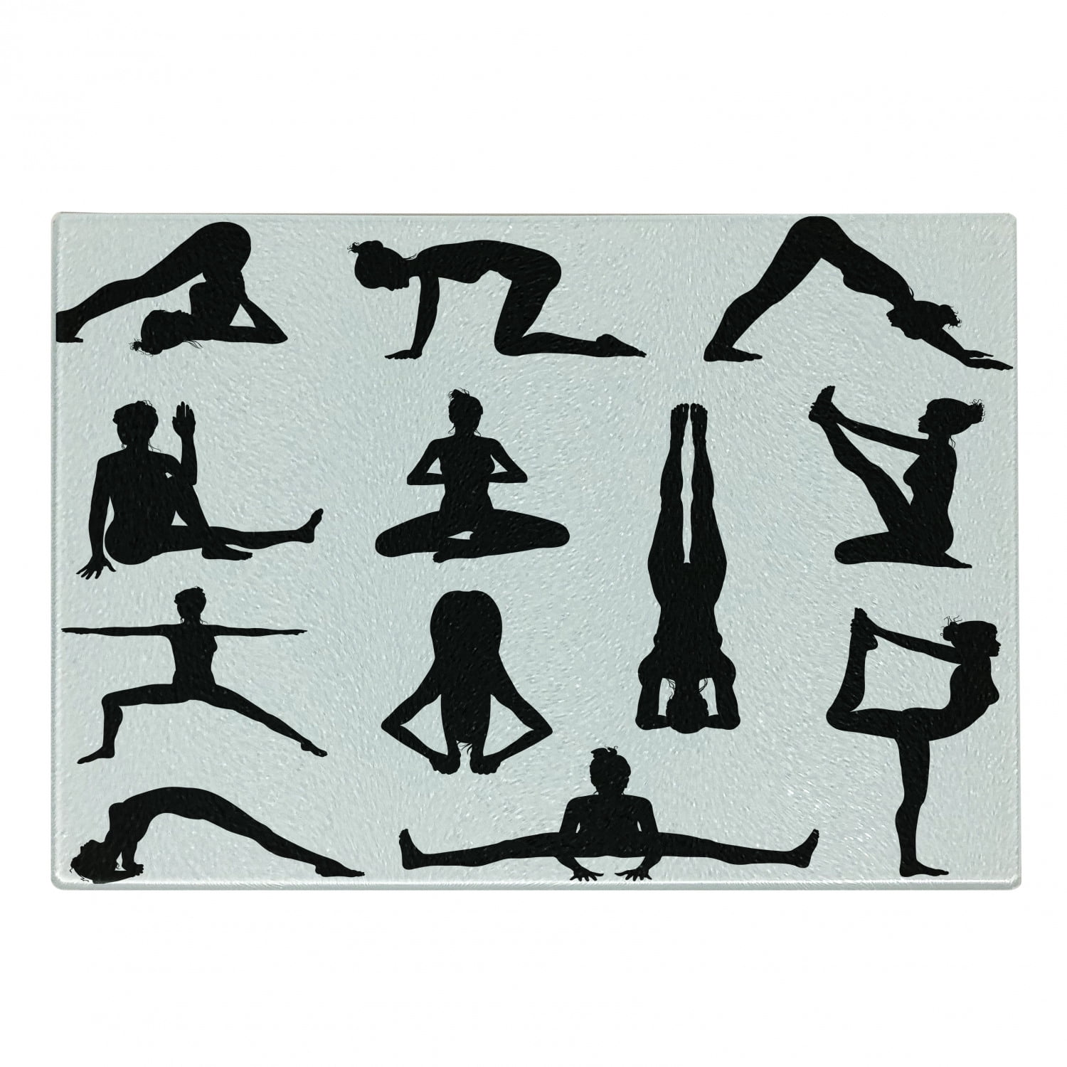 Yoga Cutting Board, Various Yoga and Pilates Pose Silhouettes Asanas ...