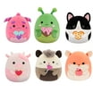 Squishmallow 5" Valentine's Set of 6 Cow, Praying Mantis, Monster ...