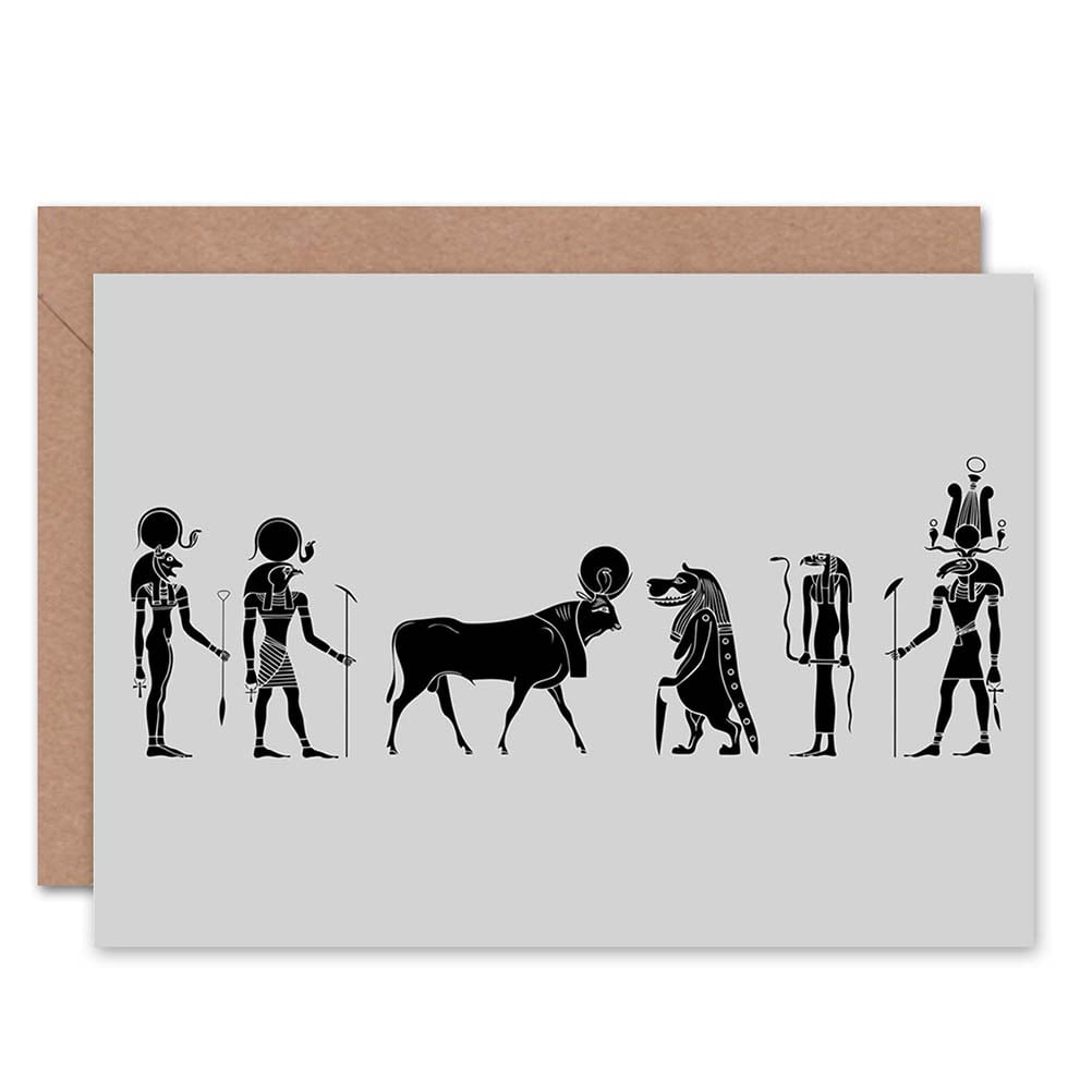 Egyptian Hieroglyphics Ox Gods Greetings Card Plus Envelope Blank ...