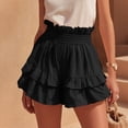 Aboser Ruffled Tiered Shorts for Women Pleated Boho Shorts Summer High ...
