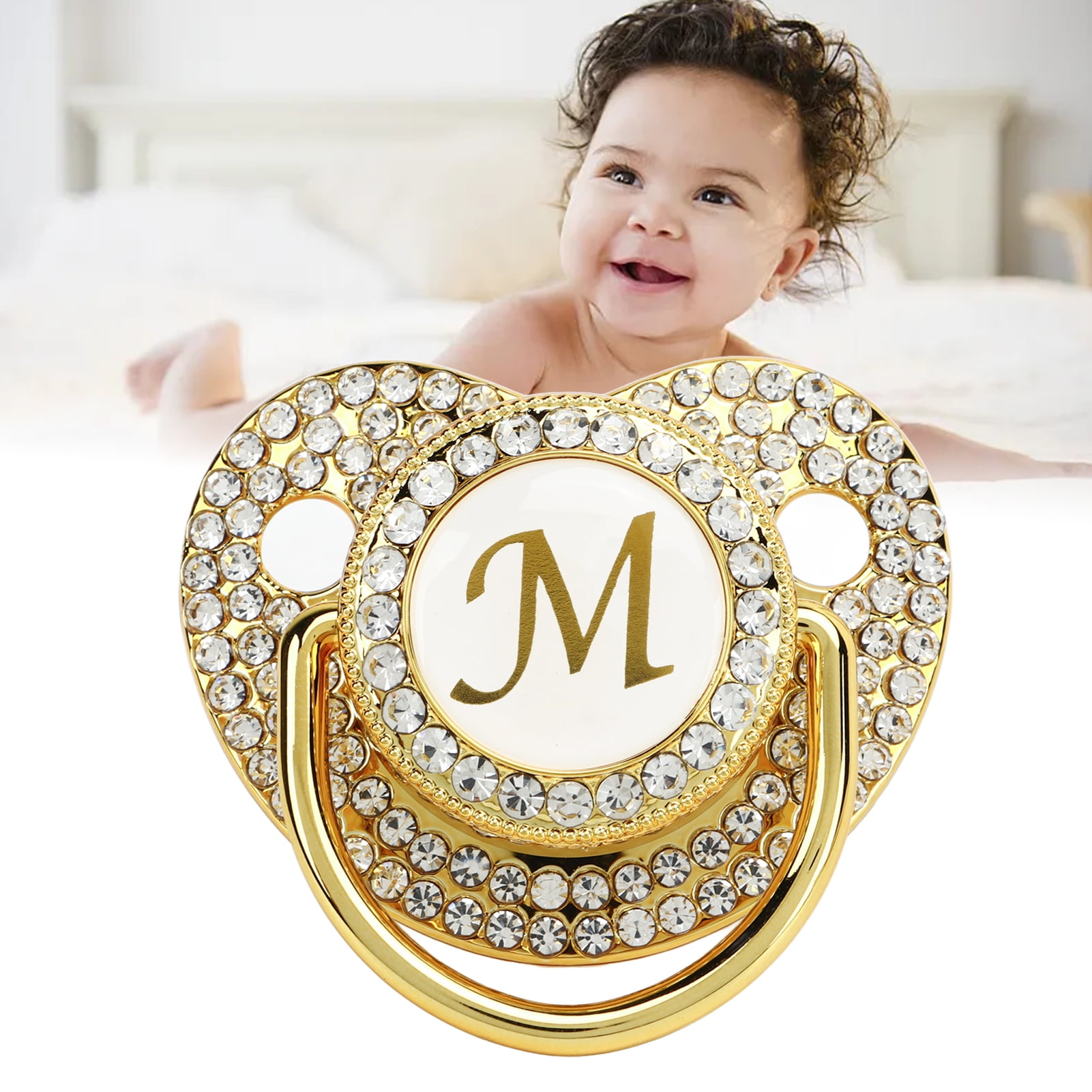 Bling Bébé, Lettre Dorée Bling Personnalisé Bling Courbé avec Clip et ...