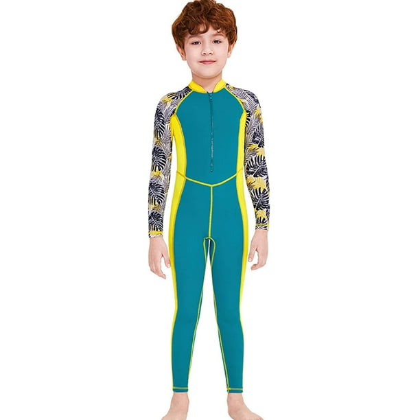 Kids Wetsuits One Piece Swimsuit Quick Drying Stretch Full Body Front ...