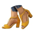 Bibifish Womens Block Heel Ankle Strap Sandals Minimal Solid Nude T ...