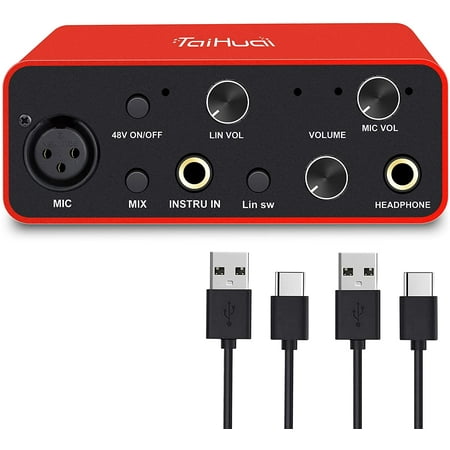 USB Audio Interface, XLR Mic Preamplifier 24Bit/192KHz Mixer Support ...