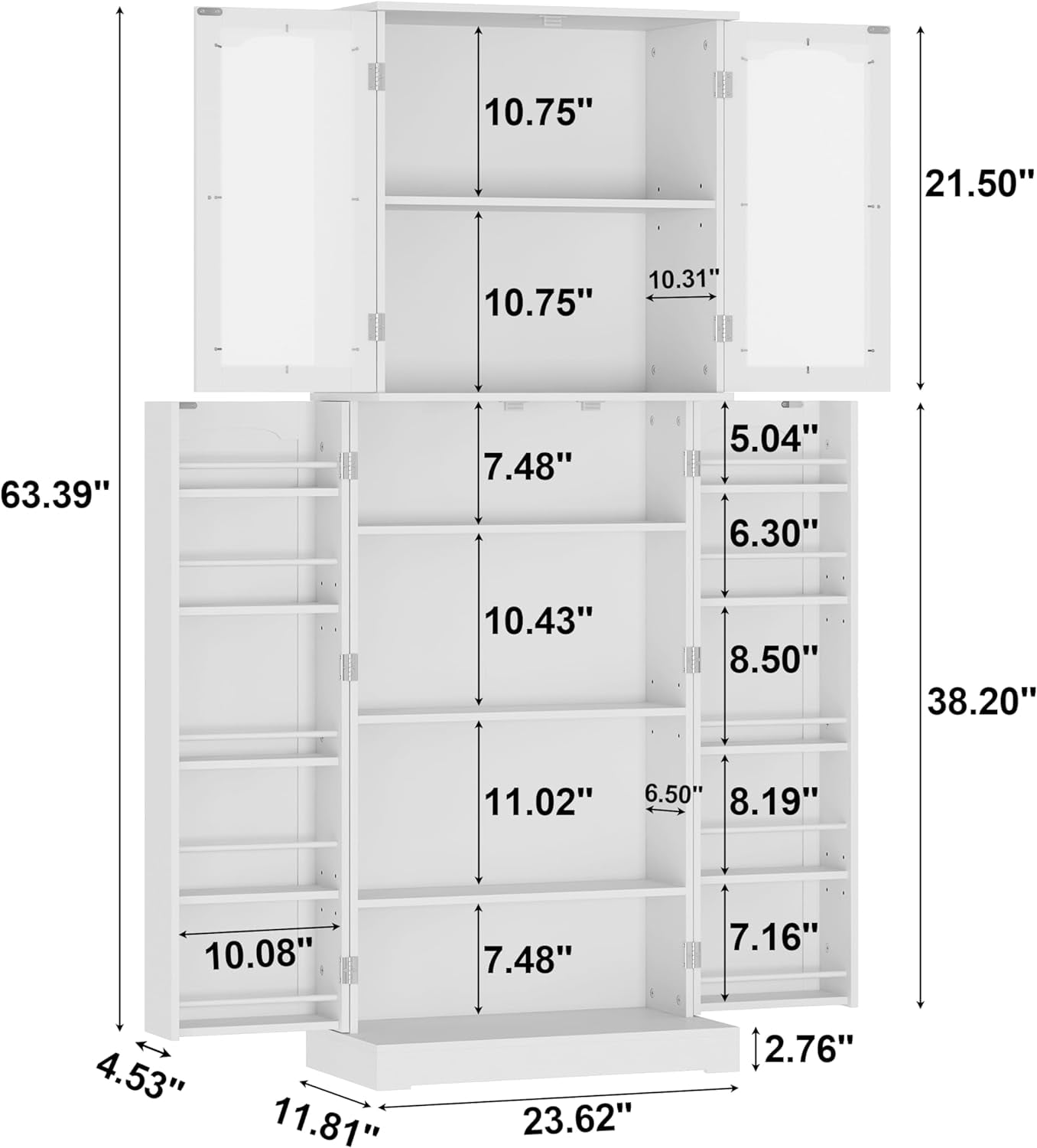 Utility Kitchen Pantry Cabinet Sizes Chart ETASE 72 White Tall Kitchen