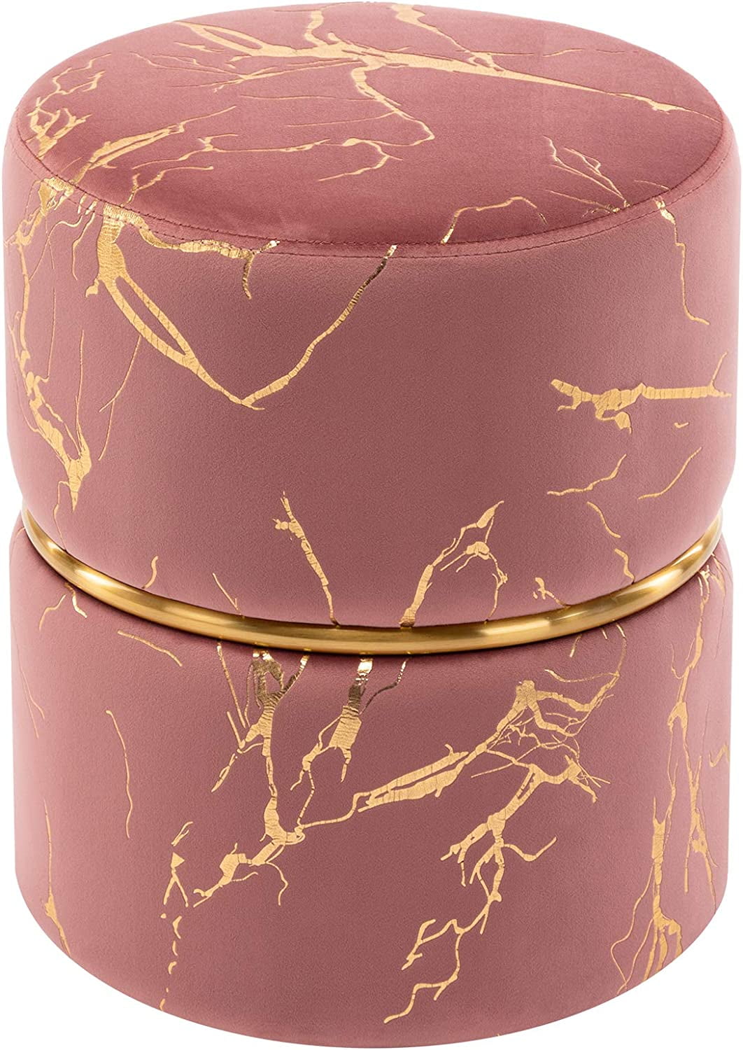 Duhome Round Ottoman Footstools Velvet Vanity Stool Furry Makeup Stool ...