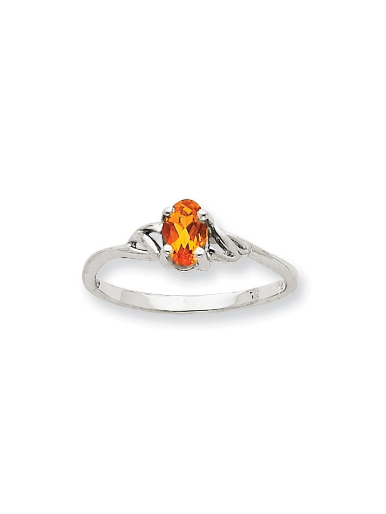 10K White Gold Polished Geniune Citrine Birth Month Ring - Walmart.com