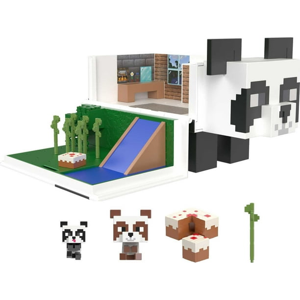 Minecraft Mob Head Minis Panda Playhouse Playset & 2 Panda Action ...