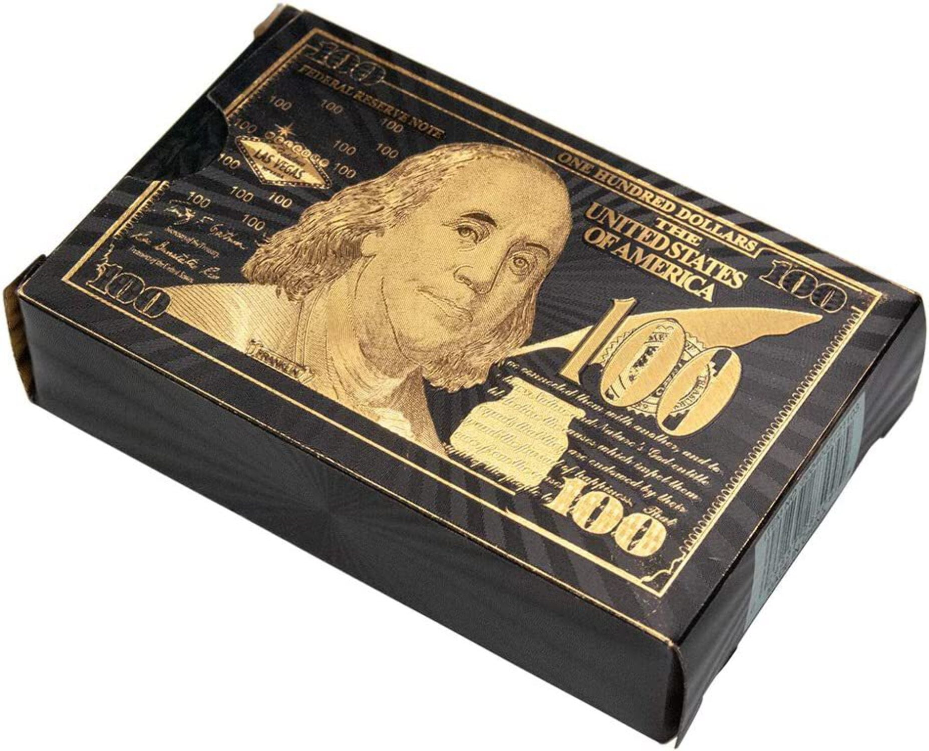 $100 Las Vegas Dollar Black / Gold Foil Playing Cards - Walmart.com