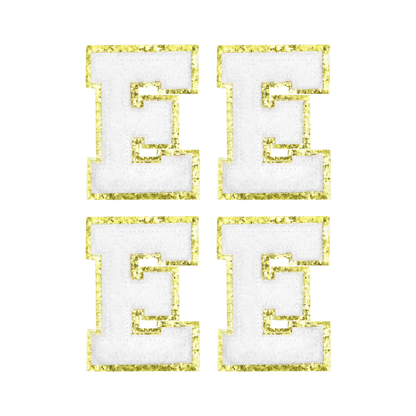 Uxcell Chenille Letter Patches Iron on Letter Patches White Alphabet E ...