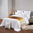 Abstract Bed Runner Queen Size Burnt Orange Brown Gradient Waves Beach ...