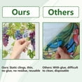 114x37cm Large Grapes Vine Window Clings Green Leaves Window Decals ...