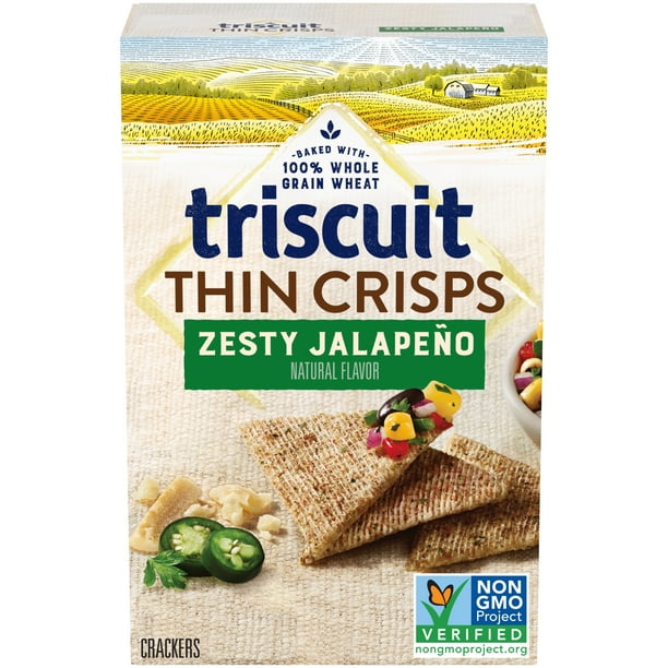 Triscuit Thin Crisps Zesty Jalapeno Whole Grain Wheat Crackers, 7.1 oz ...