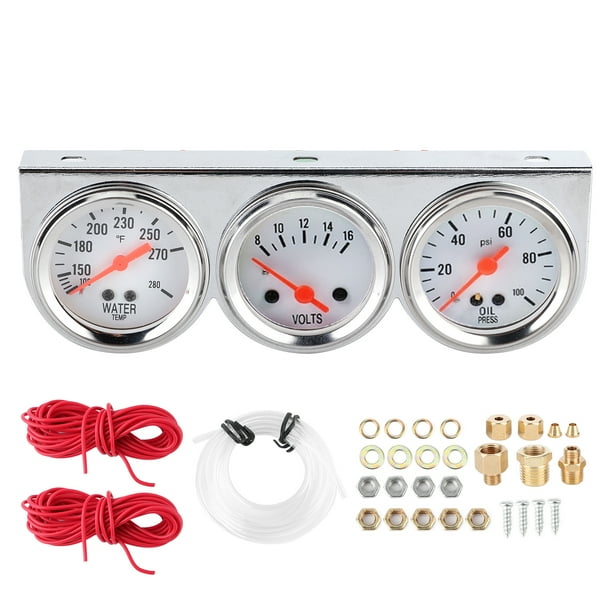Universal 3 in 1 Gauge Set Water Temp VoltsOil Press 52mm Meter ...
