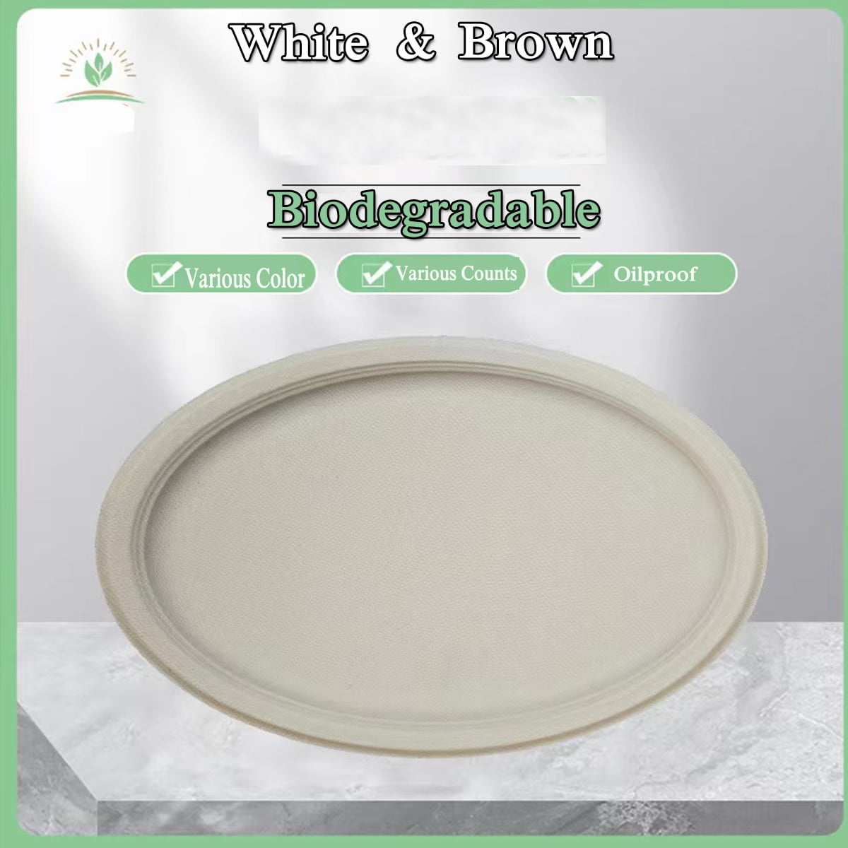 10 Inch Oval Paper Plates, Disposable Bagasse Dishes Paper Food Tray ...