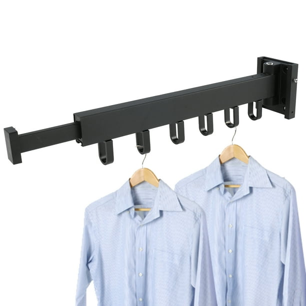 Gpoty Folding Clothes Airer Wall Mounted Telescopic Folding Hanger ...