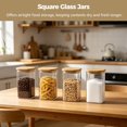 4 Pcs Glass Food Storage Jar Set, 39 oz / 1150 ml Square Clear Cereal ...
