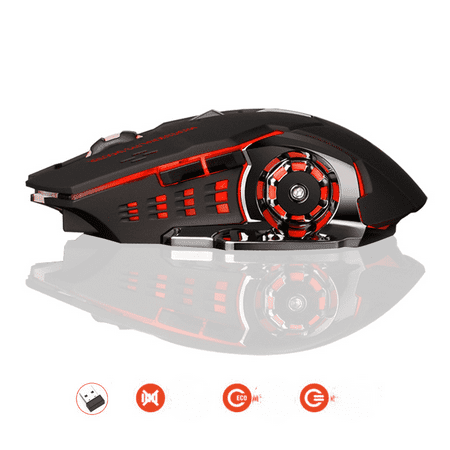 Wireless Gaming Mouse, Silent LED Rechargeable Wireless Optical Mouse ...