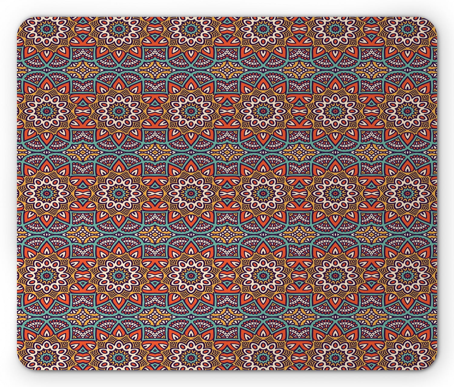 Mandala Mouse Pad, Nature Inspired Floral Abstraction in Retro Colors ...