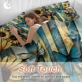 Blue Butterfly Sunflower Bedding Duvet Cover Set Full Size 4 Pieces ...