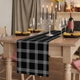 Black Checkered Burlap Cotton Table Runner 16x72 Inches Long, Farmhouse ...
