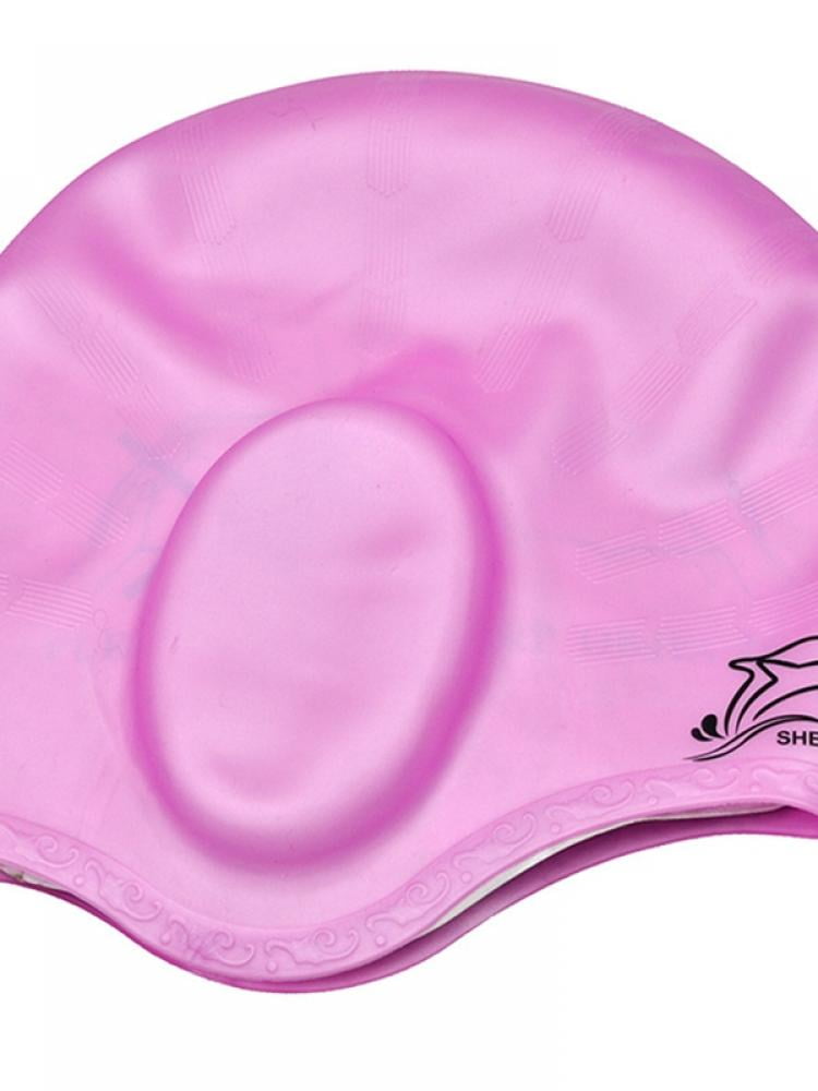 Adults Swimming Caps Men Women Long Hair Waterproof Swim Pool Cap Ear ...