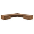 Modway Render Wall Mount Corner Office Desk in Walnut - Walmart.com