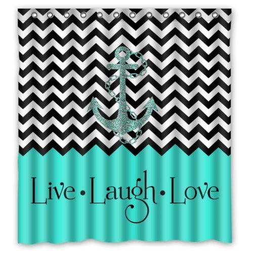 Black And White Chevron Pattern With Anchor