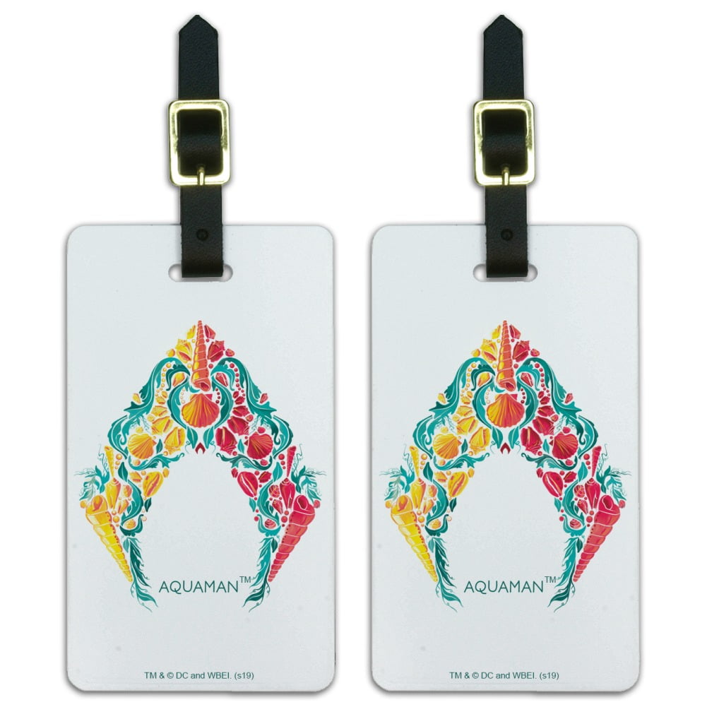 Aquaman Movie Aquaman Sea Shells Logo Luggage ID Tags Suitcase Carry-On ...