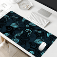 Blue Swirl Pattern Rubber Mouse Pad 31.5 x 11.82 inches for Office and ...
