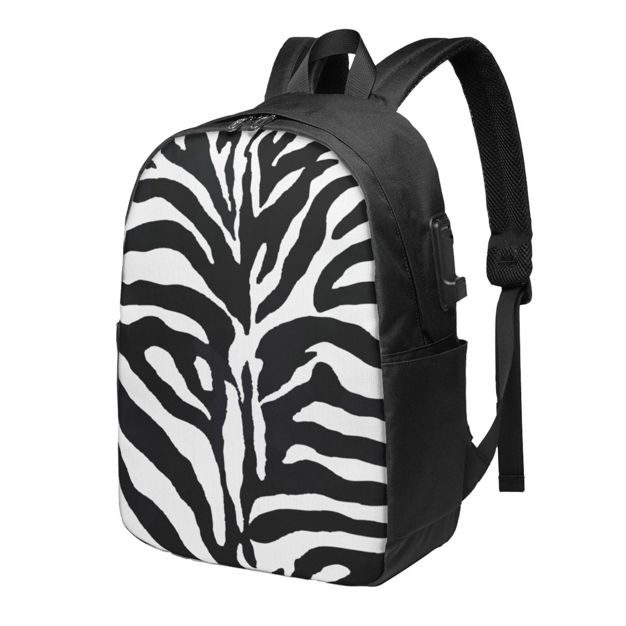 YFYANG 17" Laptop Backpack, Black and White Zebra Pattern Fashion ...