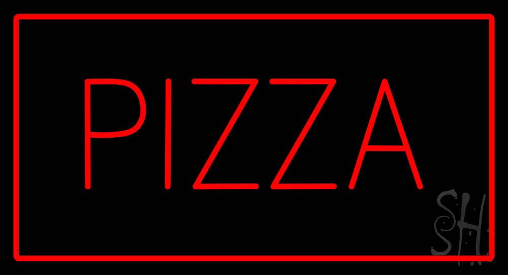 Red Pizza with Red Border Animated LED Neon Sign 13 x 24 - inches ...