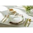 Grace Teaware White Gold Scallop Fine Porcelain 8 Dessert Plates Set