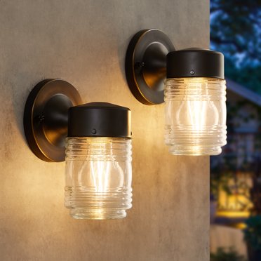 Mainstays 6" Square Outdoor Coach Light Lantern, White,Light Bulb ...