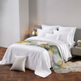 Abstract Ink Bed Runner Cal King Size Green Yellow Blue Ink Splatter ...