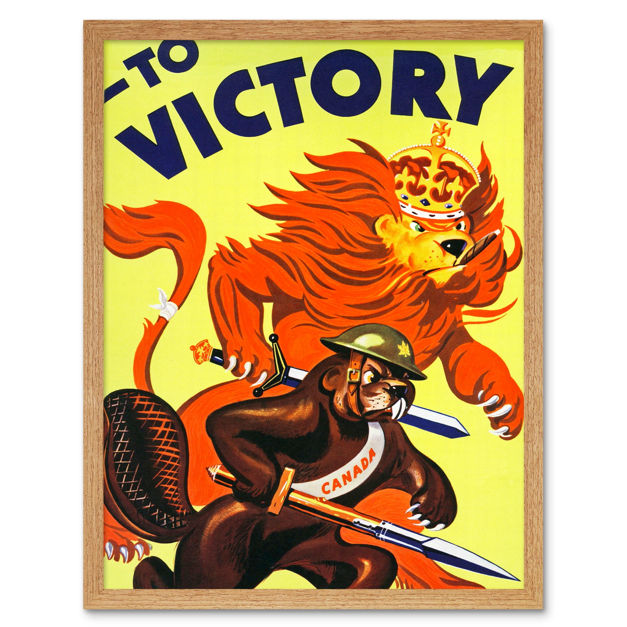 To Victory WWII Canadian Beaver British Lion Cigar Sword Vintage War ...