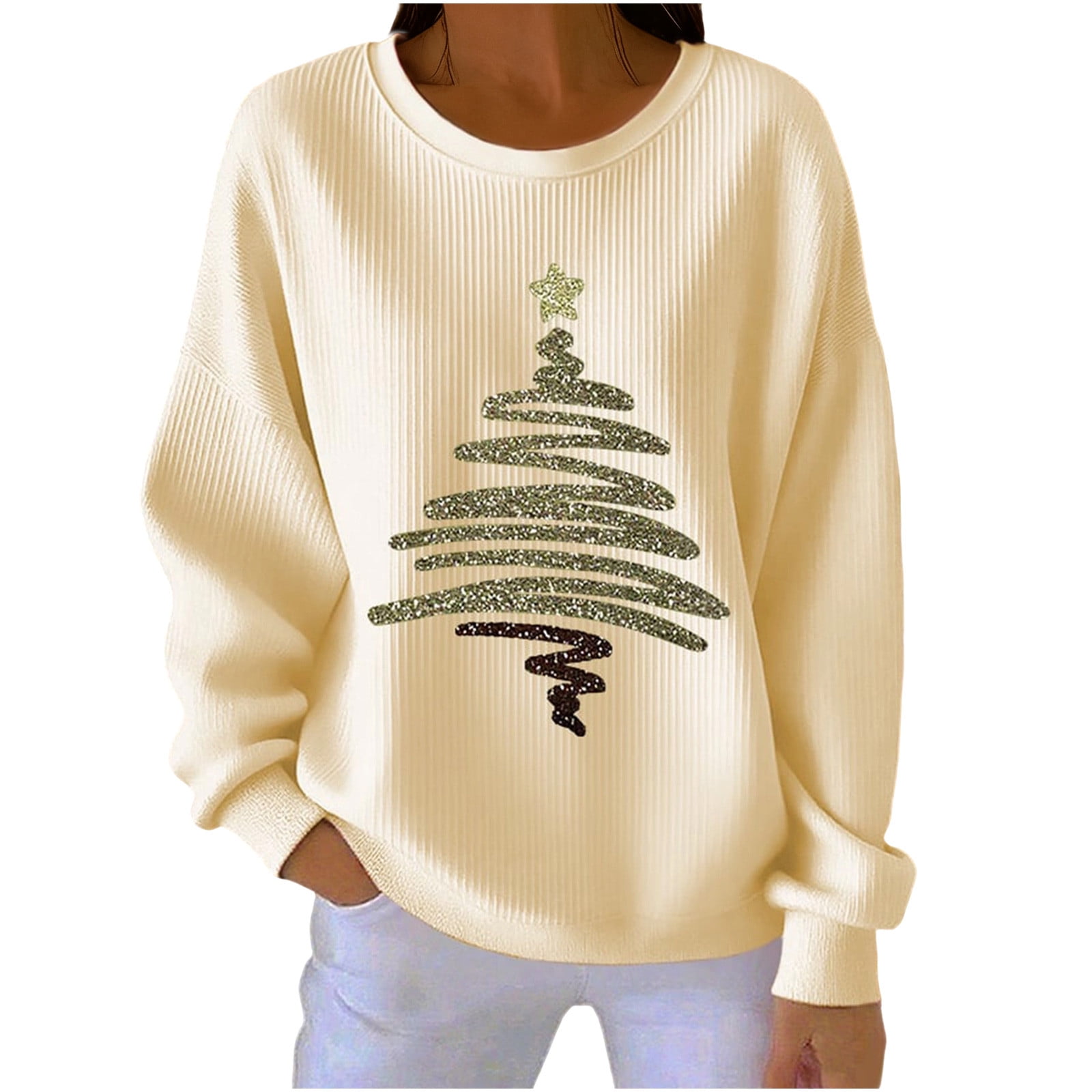 Click here for Lenpel Womens Plus Size Christmas Sweatshirts Ribb... prices