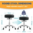 Heavy-duty mobile stool, height adjustable, quiet design, anti-tip ...