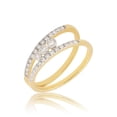 0.37 Ct. IGI Certified Natural Diamond 18k Yellow Gold Double Row Ring ...