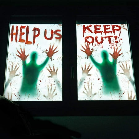 Halloween Giant Bloody Window Posters Window Clings Party Decoration ...