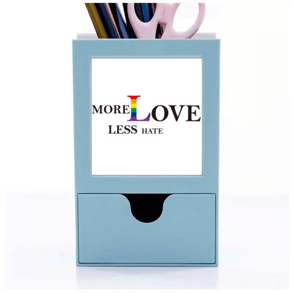 LGBT Rainbow Flag More Love Less Hate Desk Supplies Organizer Pen ...