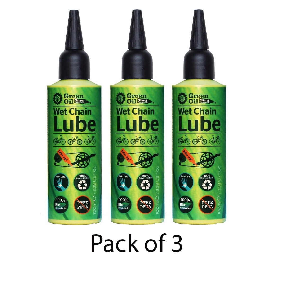 Green Oil Bicycle Chain Lube Wet & Dry Conditions 100ml Biodegradable ...