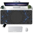 Blue Honeycomb Mouse Pad,XXL 35.4"x15.7" Big Gaming Mousepad,Geometric ...