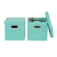 Household Essentials KD Cube Set, 2pk, Collapsible Linen, Seafoam ...