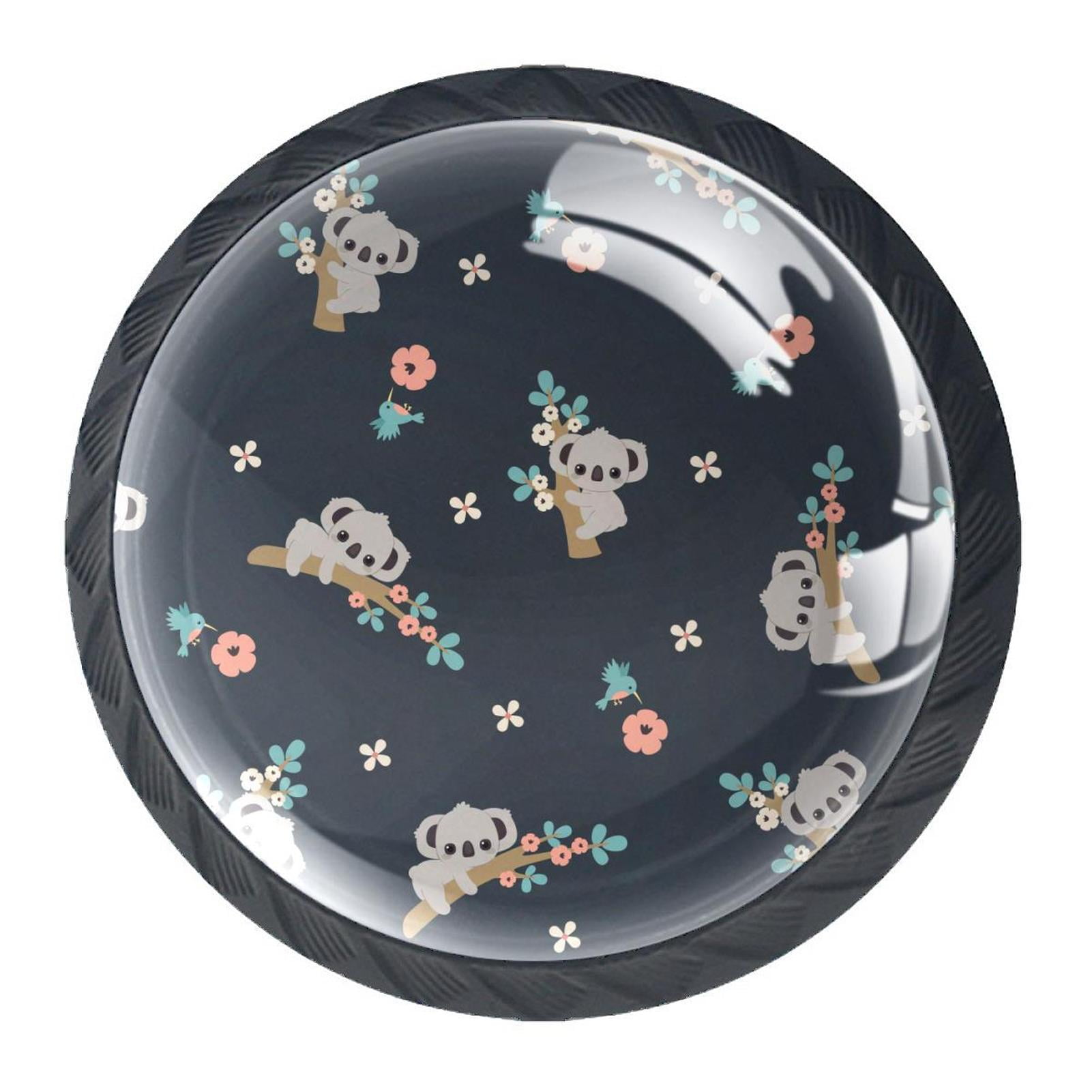 4 Pcs Koala Floral Knobs for Kitchen Cabinet Cupboard Dresser Bookcase ...