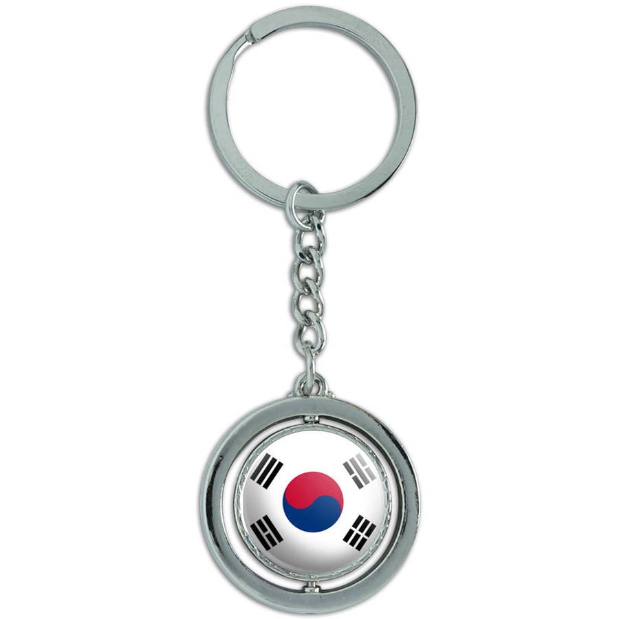 South Korea National Country Flag Spinning Round Metal Key Chain ...