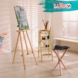 US Art Supply Portable Three Leg Wood Artist Folding Stool with Saddle ...